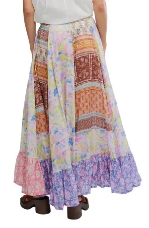 Free People Santa Eulalia Mix Print Maxi Skirt