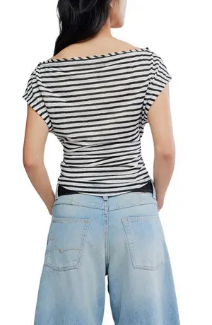 Free People Ellie Off The Shoulder Top - Black Combo
