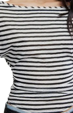 Free People Ellie Off The Shoulder Top - Black Combo