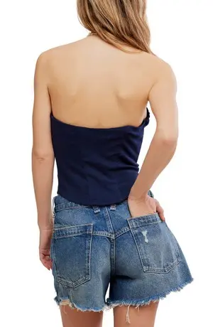 Free People Happy Hour Strapless Crop Top