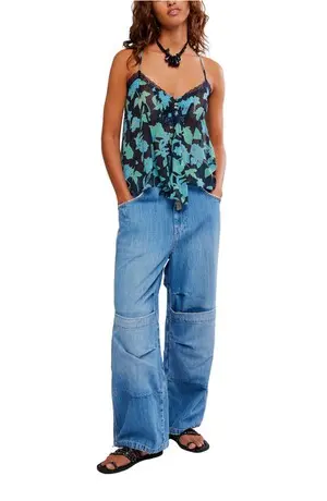 Free People Margaux Floral Print Camisole With Lace Trim