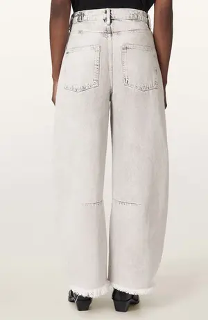 ALLSAINTS Payton Raw Hem Crop Wide Leg Jeans