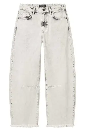 ALLSAINTS Payton Raw Hem Crop Wide Leg Jeans