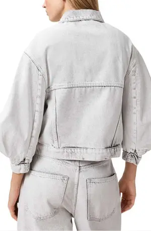ALLSAINTS Luca Boxy Denim Jacket With 3/4 Sleeves