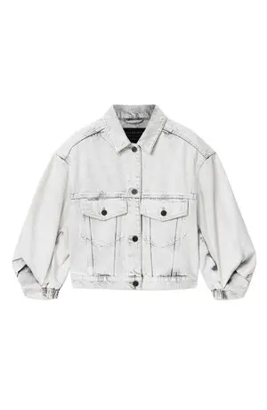 ALLSAINTS Luca Boxy Denim Jacket With 3/4 Sleeves