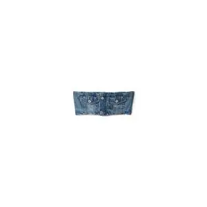 Miu Miu Washed Denim Bandeau Top - Navy