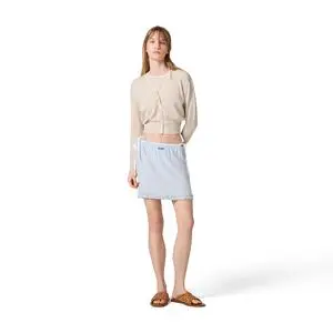 Miu Miu Cashmere Cropped Cardigan With Lace Trim