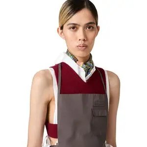 Miu Miu Poplin Apron Top With Embroidered Logo