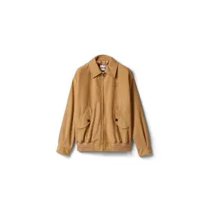 Miu Miu Suede Bomber Jacket With Lettering Logo