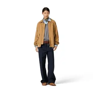 Miu Miu Suede Bomber Jacket With Lettering Logo