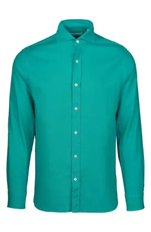 Swims Santorini Stretch Linen & Cotton Button-up Shirt - Cerulean