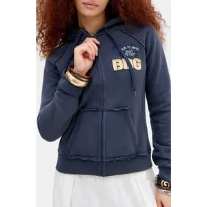 BDG URBAN OUTFITTERS Graphic Appliqué Zip Front Sweatshirt - Blue