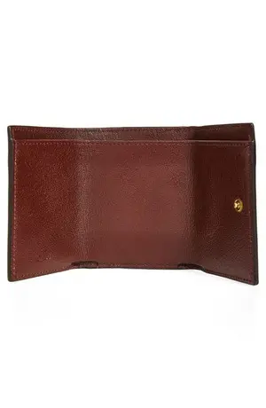 Chloé Mini Paddington Grained Leather Trifold Wallet - Crafty Brown