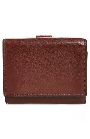 Chloé Mini Paddington Grained Leather Trifold Wallet - Crafty Brown