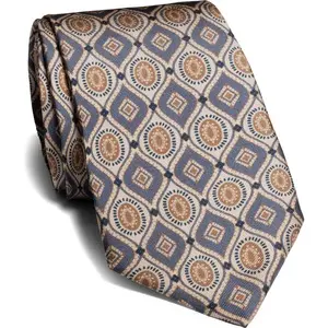 JACK VICTOR Wagner Geometric Silk Tie - Blue