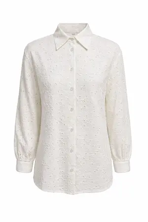 EXQUISE Marlee Broderie Anglaise Shirt - Ecru