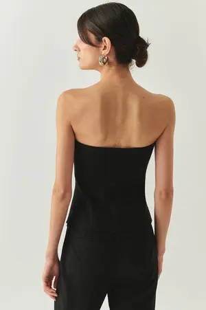 EXQUISE Strapless Button-front Bustier