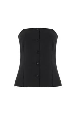 EXQUISE Strapless Button-front Bustier