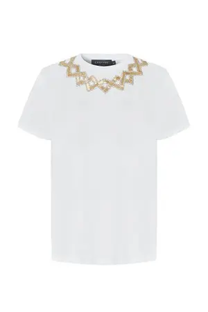 EXQUISE Elise T-shirt With Embellished Neckline