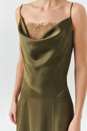 EXQUISE Macy Cowl Neck Sleeveless Midi Dress