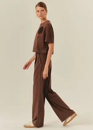 EXQUISE Chic Casual Gem-detail Tee