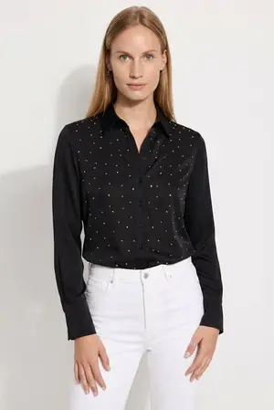 EXQUISE Corrie Embellished Long Sleeve Shirt
