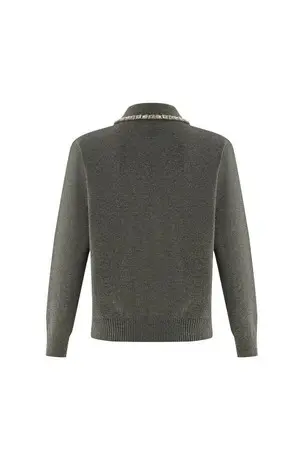 EXQUISE Maleah Trim Collar Sweater