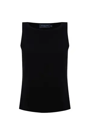 EXQUISE Sleeveless Boat Neck Knit Blouse