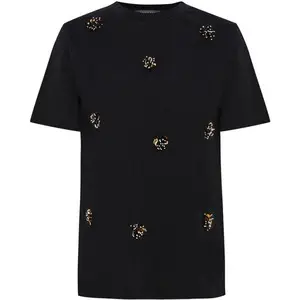 EXQUISE Bexley T-shirt With Embellishments - Black