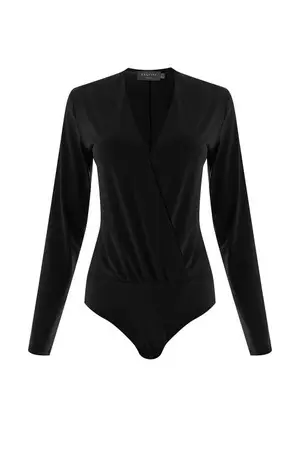 EXQUISE Meilani Long Sleeve V-neck Bodysuit