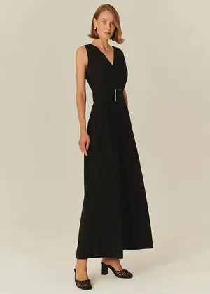 EXQUISE Alicia V-neck Wide-leg Jumpsuit