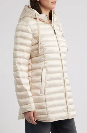 Michael Kors Packable Quilted Hooded Jacket - Dune
