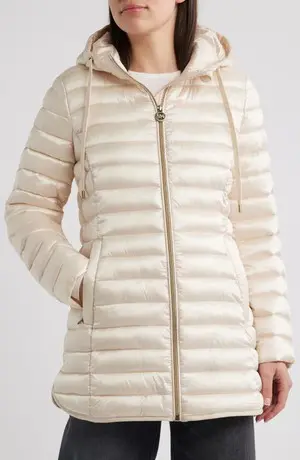 Michael Kors Packable Quilted Hooded Jacket - Dune