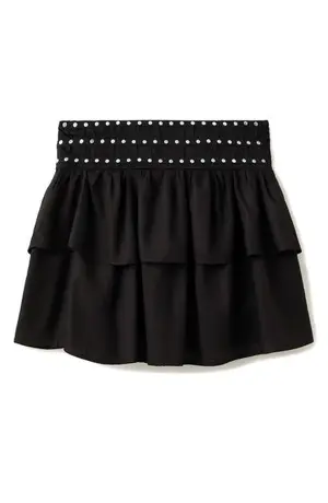 Mango Studded Tiered Miniskirt