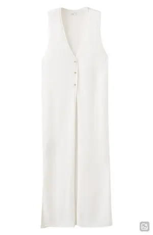 Mango Sleeveless Longline Cotton Blend Cardigan