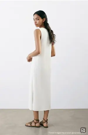 Mango Sleeveless Longline Cotton Blend Cardigan