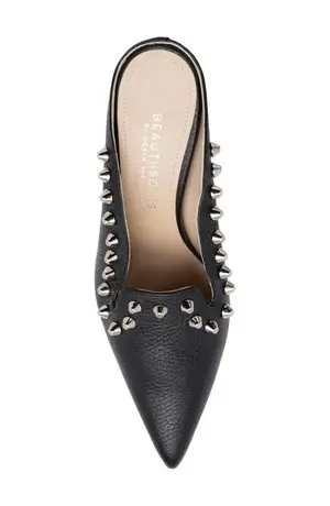 BEAUTIISOLES BY ROBYN SHREIBER Georgia Pointed Toe Mule With Stud Embellishments - Black