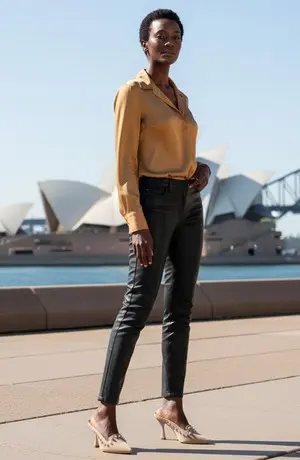 BEAUTIISOLES BY ROBYN SHREIBER Georgia Pointed Toe Mule With Stud Embellishments - Camel