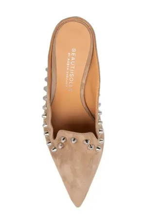 BEAUTIISOLES BY ROBYN SHREIBER Georgia Pointed Toe Mule With Stud Embellishments - Camel