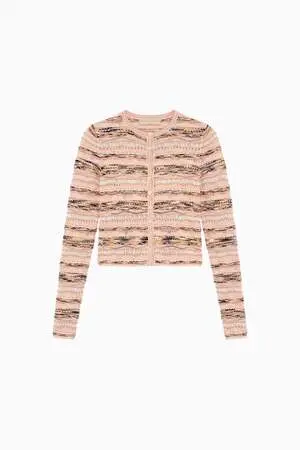 Ulla Johnson Mia Knit Cardigan With Pointelle Detailing - Hibiscus