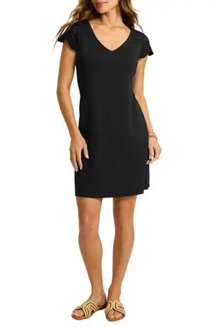 Tommy Bahama Crochet Trim Stretch Sheath Dress