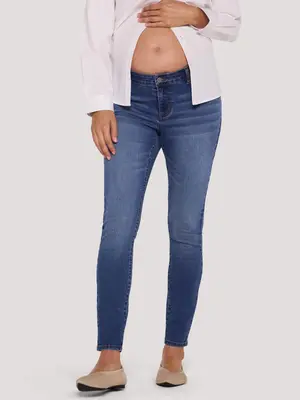 Motherhood Maternity Under The Belly Ankle Skinny Jeans - Medium Wash
