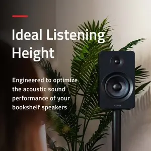 FLUANCE Speaker Stands For Surround Sound & Bookshelf Speakers Square Base/pair