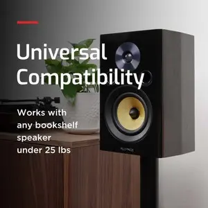 FLUANCE Speaker Stands For Surround Sound & Bookshelf Speakers Square Base/pair