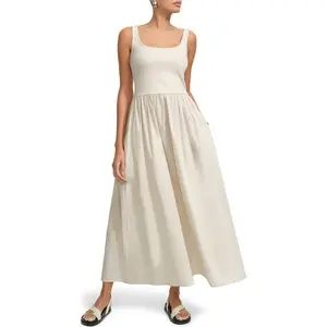 MARCELLA Clara Mixed Media A-line Dress - Cream