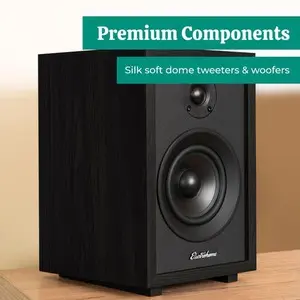ELECTROHOME Mckinley 2.0 Stereo Powered Bluetooth Bookshelf Speakers - Black