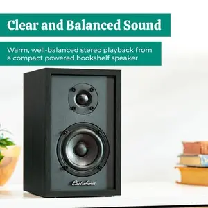 ELECTROHOME Berkeley 2.0 Stereo Powered Bluetooth Bookshelf Speakers - Black
