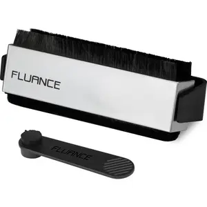 FLUANCE Vinyl Record Cleaning Kit With 2-in-1 Anti-static Record & Stylus Brush - Silver