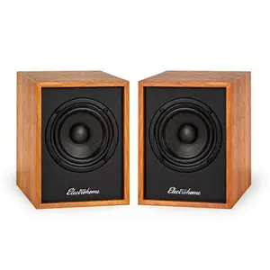 ELECTROHOME Huntley Powered Bluetooth Bookshelf Speakers - Teak
