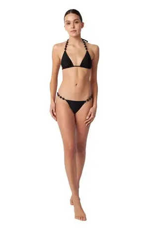 VILLA FRESCA Embellished Beaded Bikini Bottoms